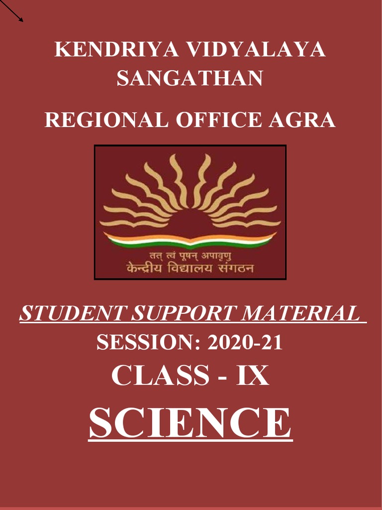 Student Support Material Class-Ix Science Agra Complete | PDF | Mixture ...