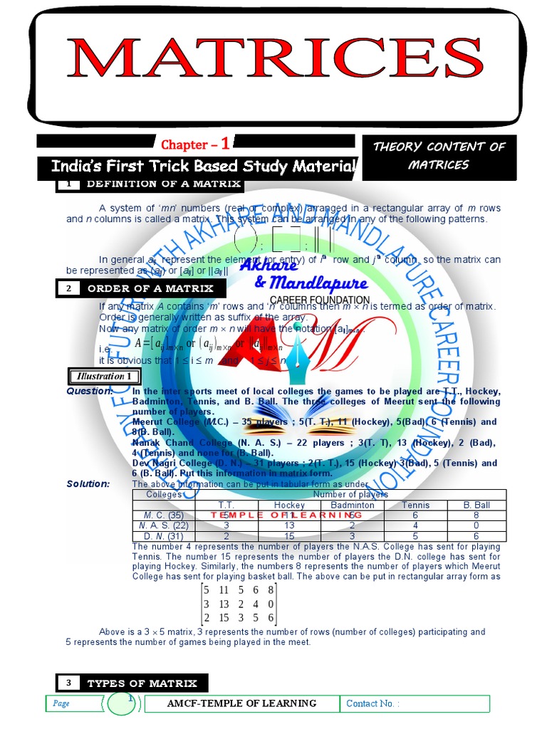 SHEET | Download Free PDF | Matrix (Mathematics) | Determinant