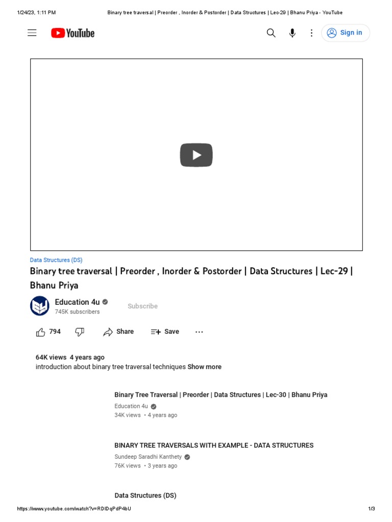 Binary Tree Traversal - Preorder, Inorder & Postorder - Data Structures ...