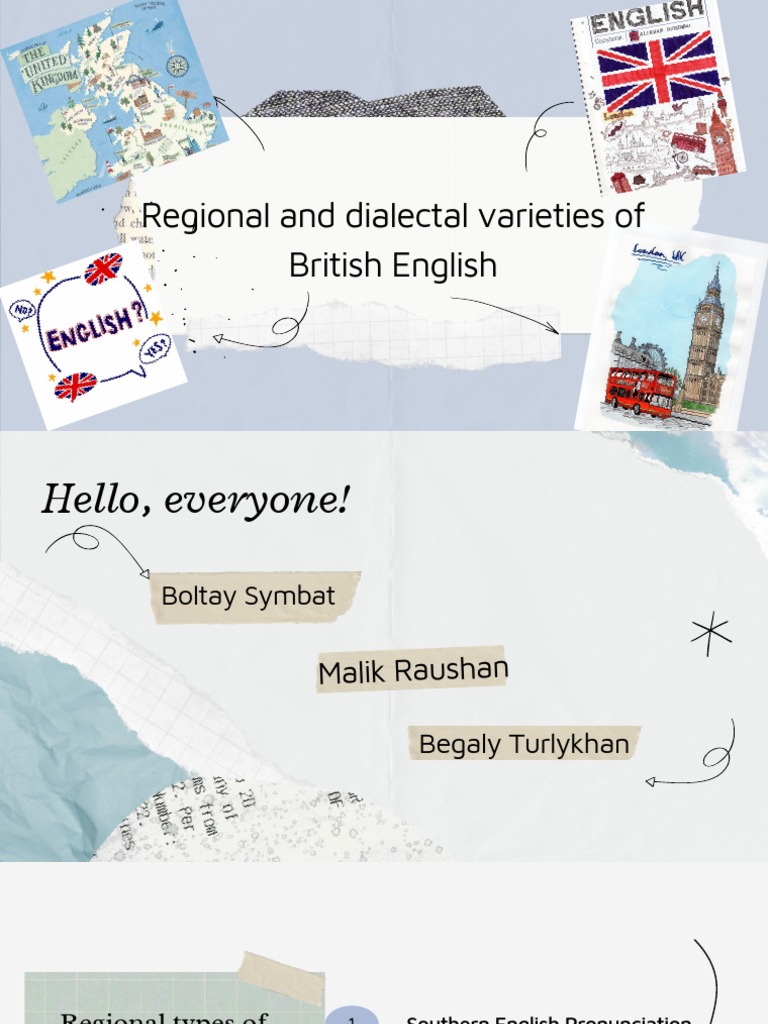 Regional and Dialectal Varieties of British English | PDF | English ...