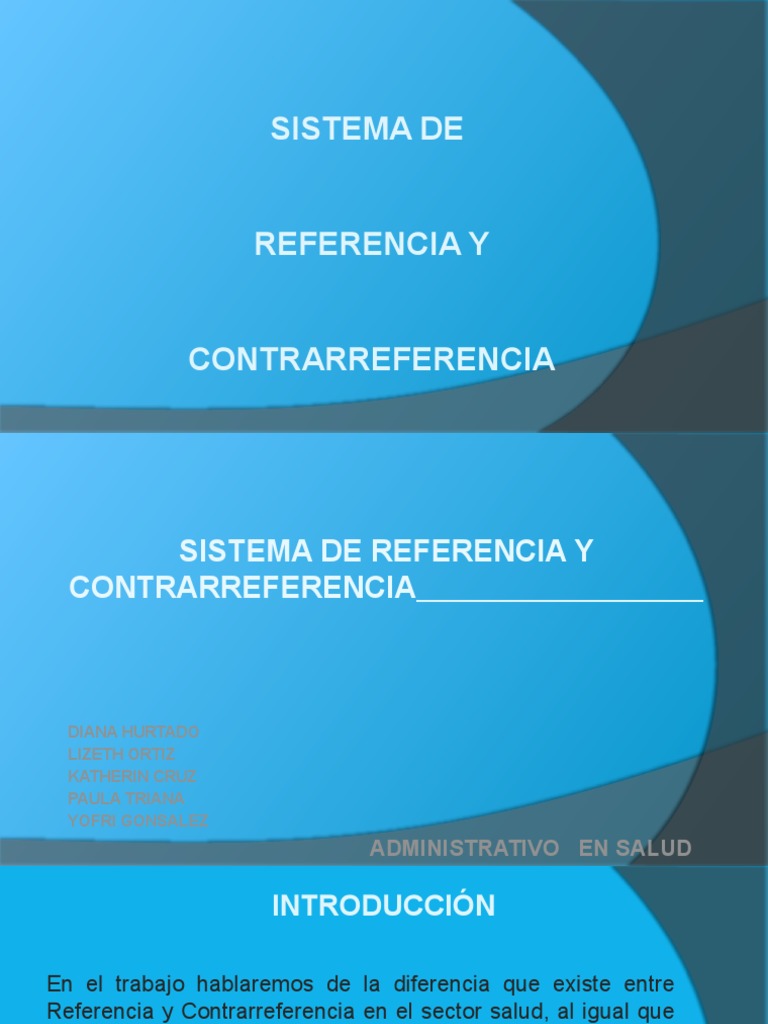 Diapositiva Referencia y Contrareferencia | PDF | Cuidado de la salud | Institución