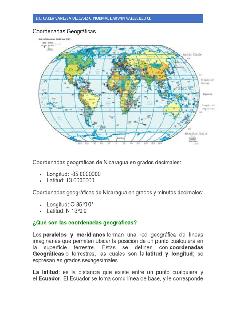 Coordenadas Geograficas CC | PDF | Ecuador | Tierra
