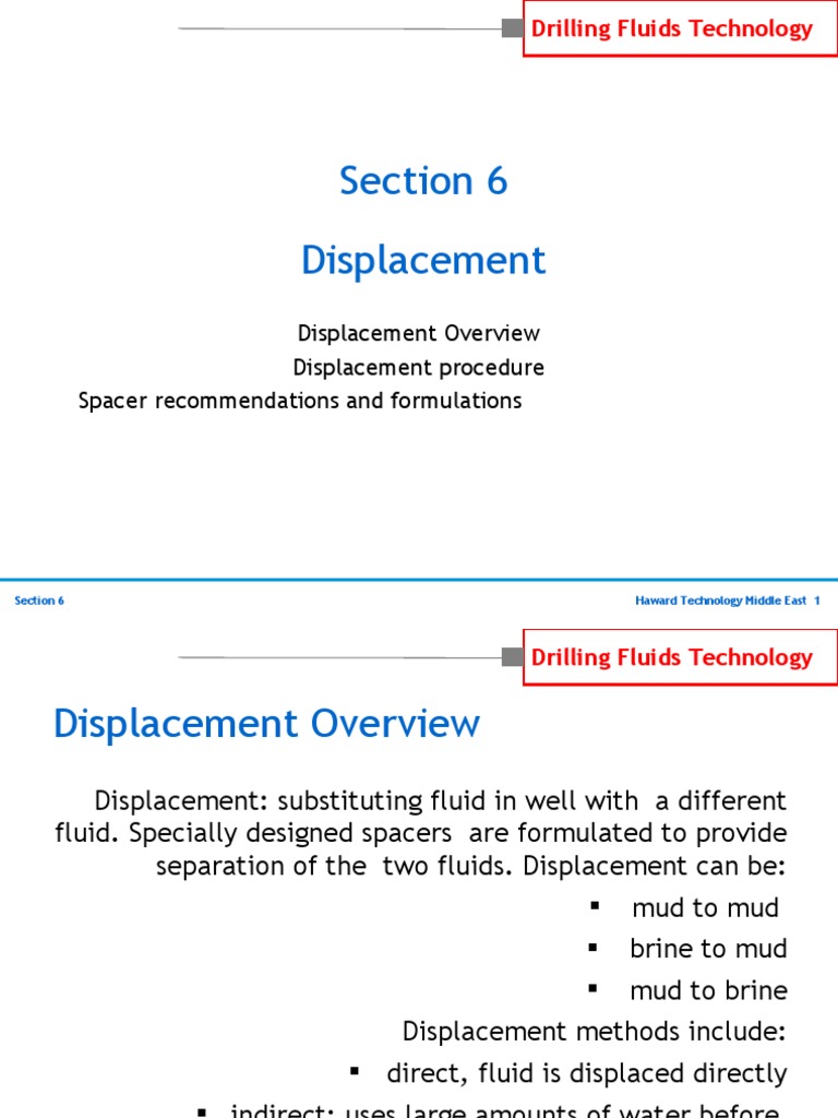 Section - 06 Displacement Procedures | PDF | Oil Well | Pump