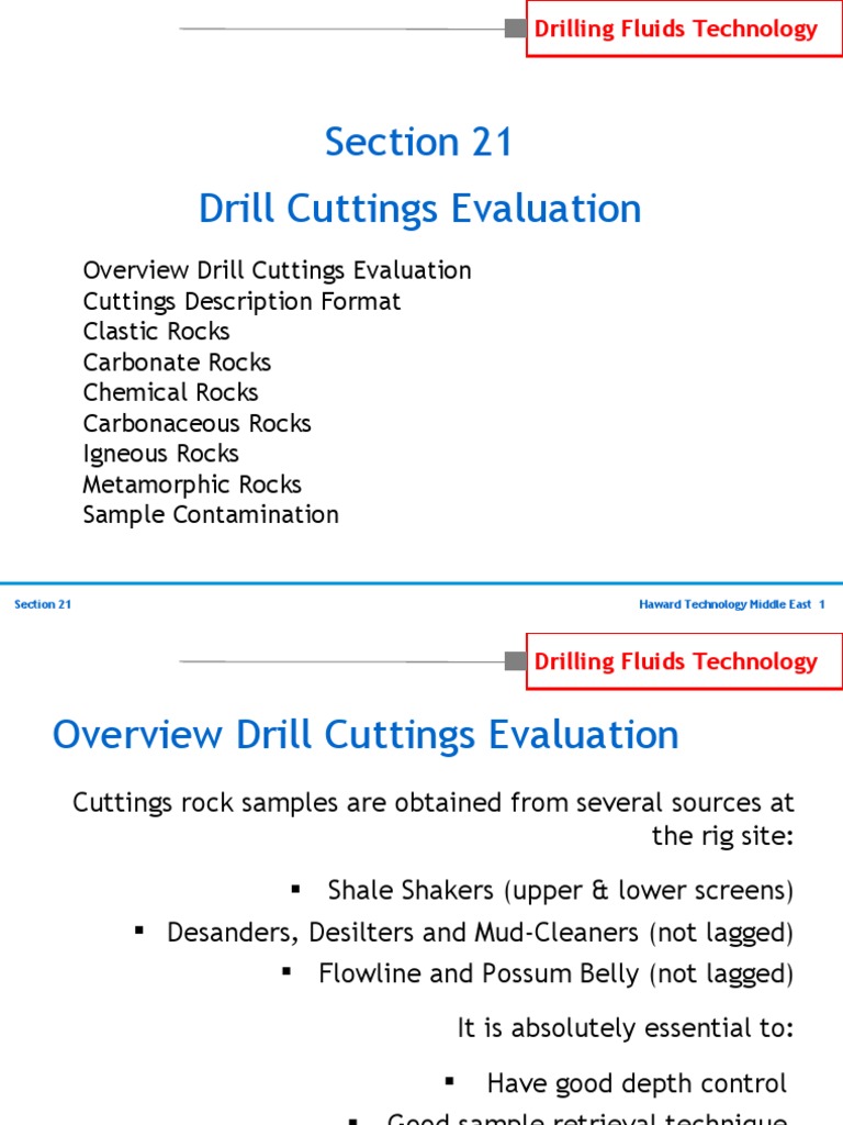 Section - 21 DRILL CUTTINGS EVALUATION | PDF | Rock (Geology) | Igneous ...