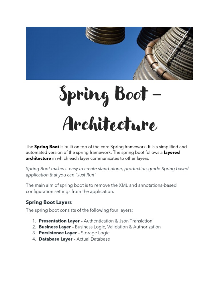 Spring Boot Architecture in 40 Characters | PDF | Spring Framework | Databases