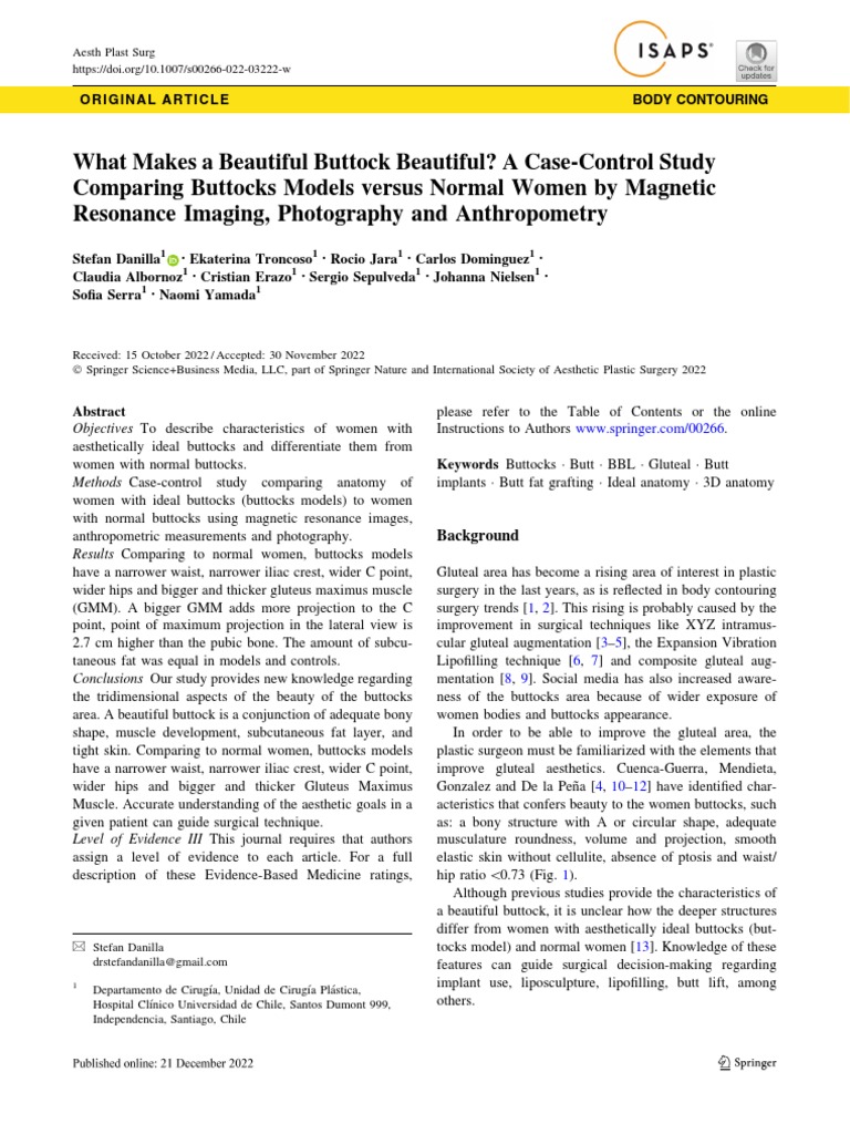 Danilla Et Al Gluteal Aesthetics APS 2022 | PDF | Pelvis | Buttocks