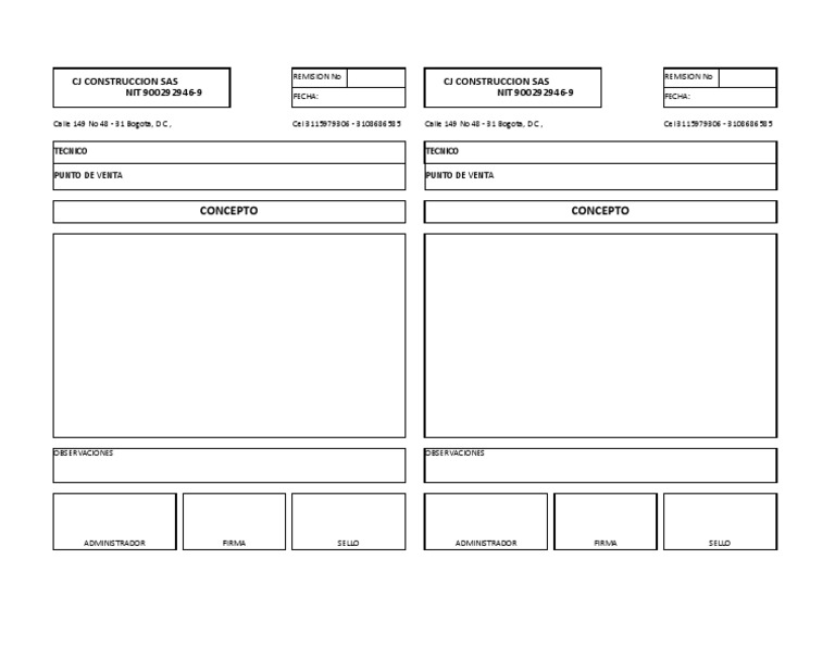 Plantilla Remisiones | PDF