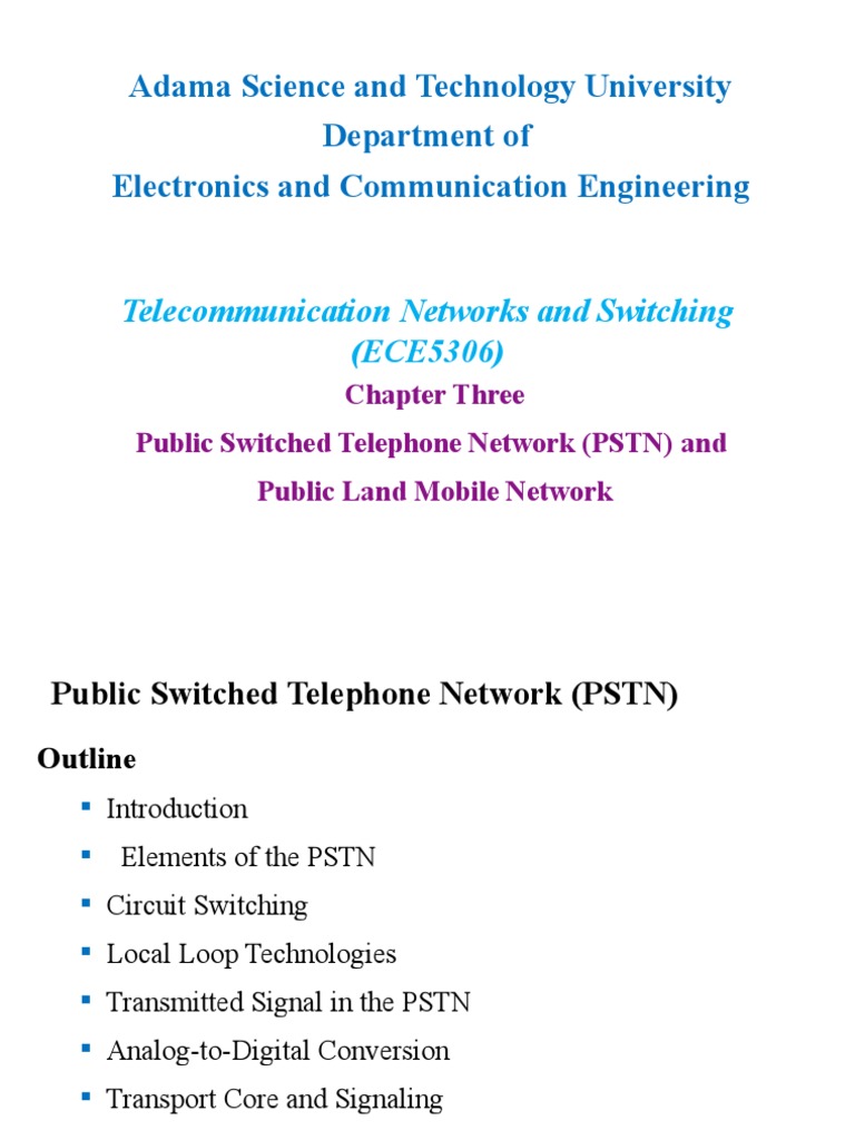 3 1 Public Switched Telephone Network & Public Land Mobile Networks | PDF | Public Switched ...