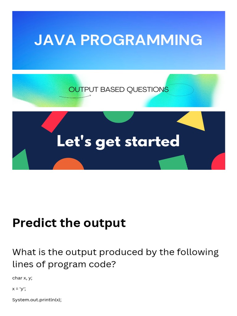 TYPE-1 - Predict The Output | PDF TYPE-1 - Predict The Output | PDF