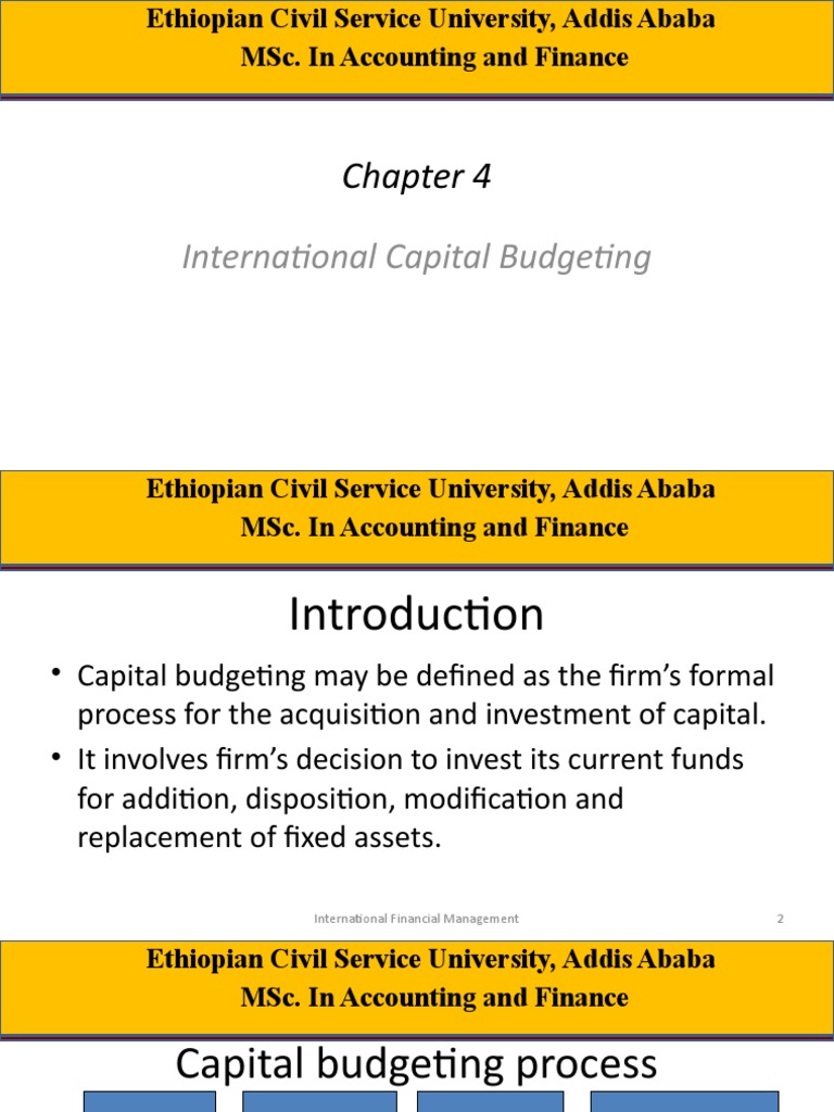 International Capital Budgeting Techniques | PDF