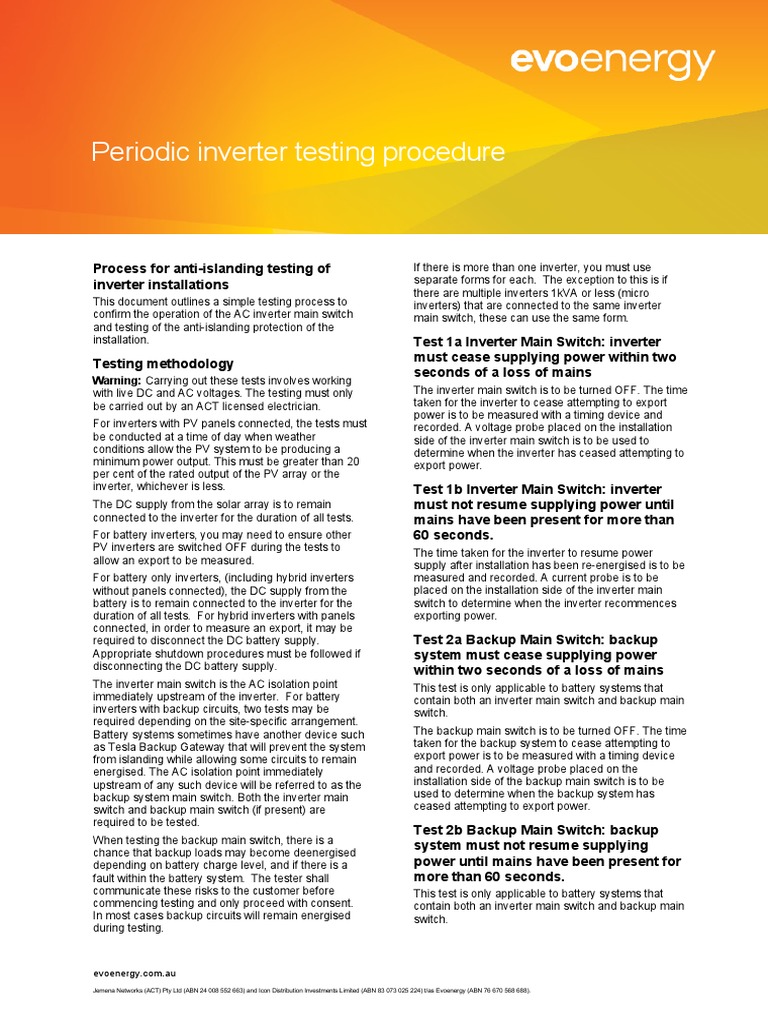 Inverter Anti-Islanding Testing Guide | PDF | Power Inverter ...
