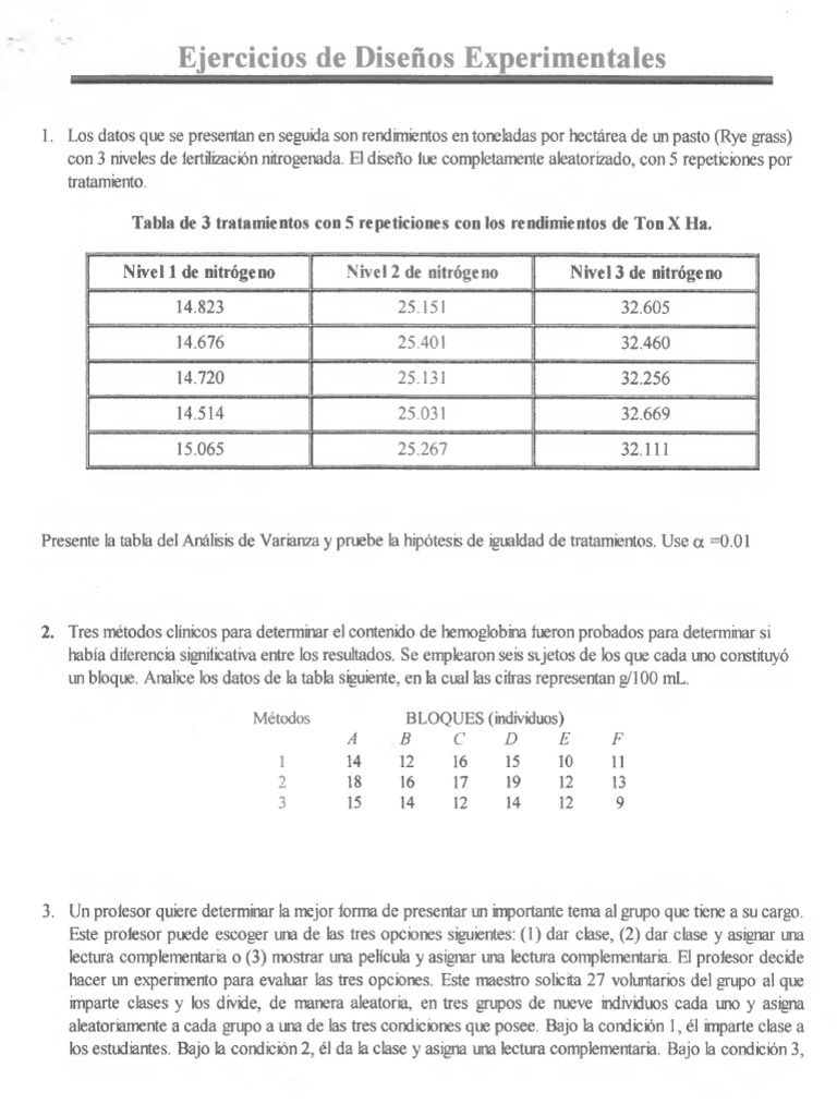 Ejercicios Anova Simple | PDF | Análisis de variación | Science