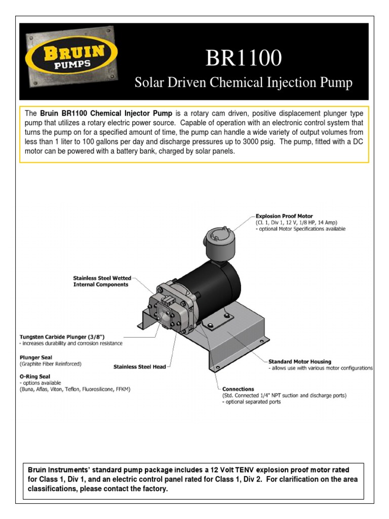 Solar Chemical Injector Pump BR1100 | PDF