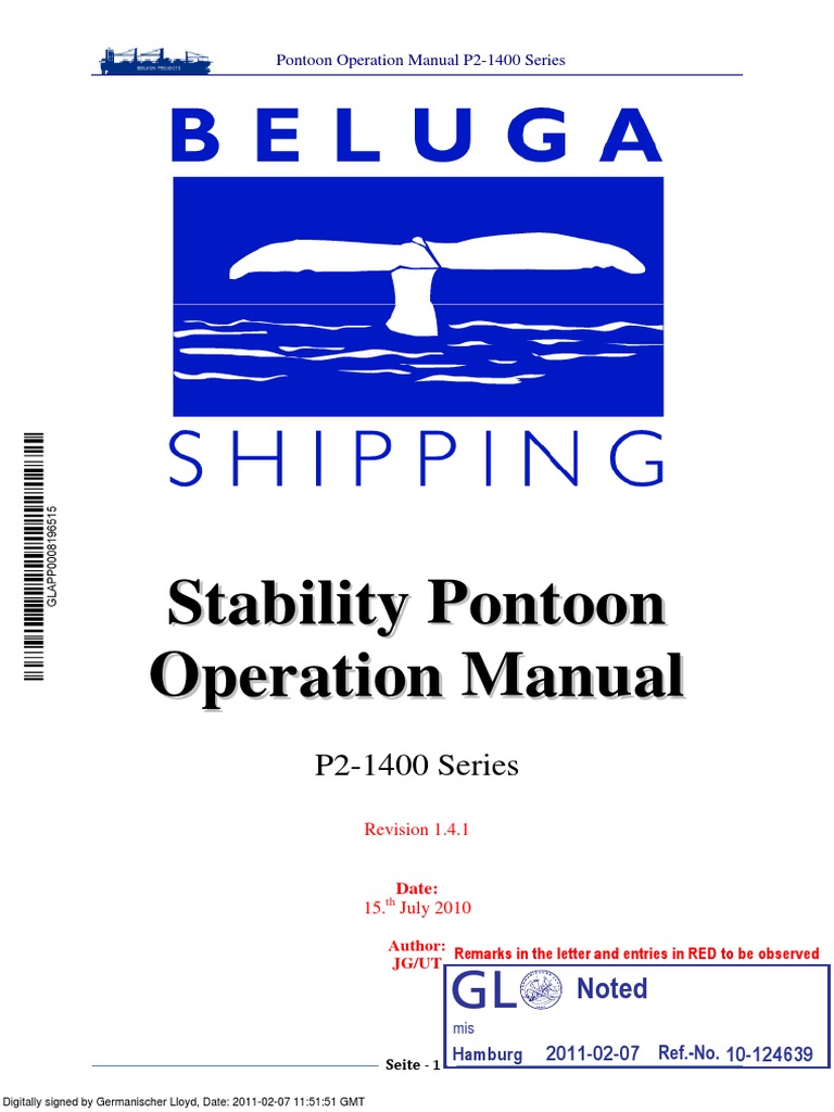 Stability Pontoon | PDF | Crane (Machine) | Ships