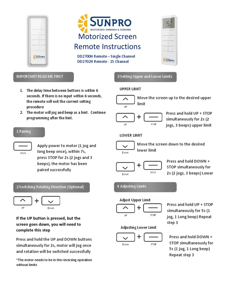 Dooya Screen Remote Programming Full Instruction | PDF | Wireless | Computing