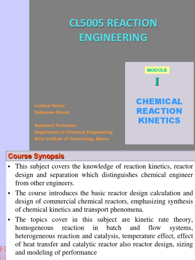 CRE - Module 1 | PDF | Reaction Rate | Chemical Reactor