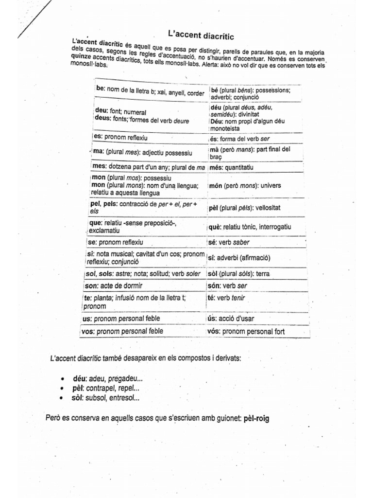 L'accent Diacrític | PDF