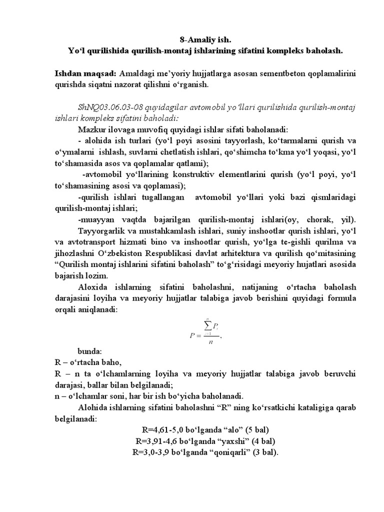 8-Amaliy Mashg'ulot | PDF