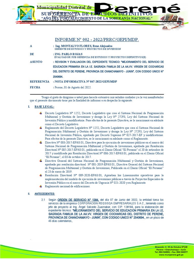 Info 002 Aprobacion Exp. Tec. Sagrada Familia - 02 | PDF