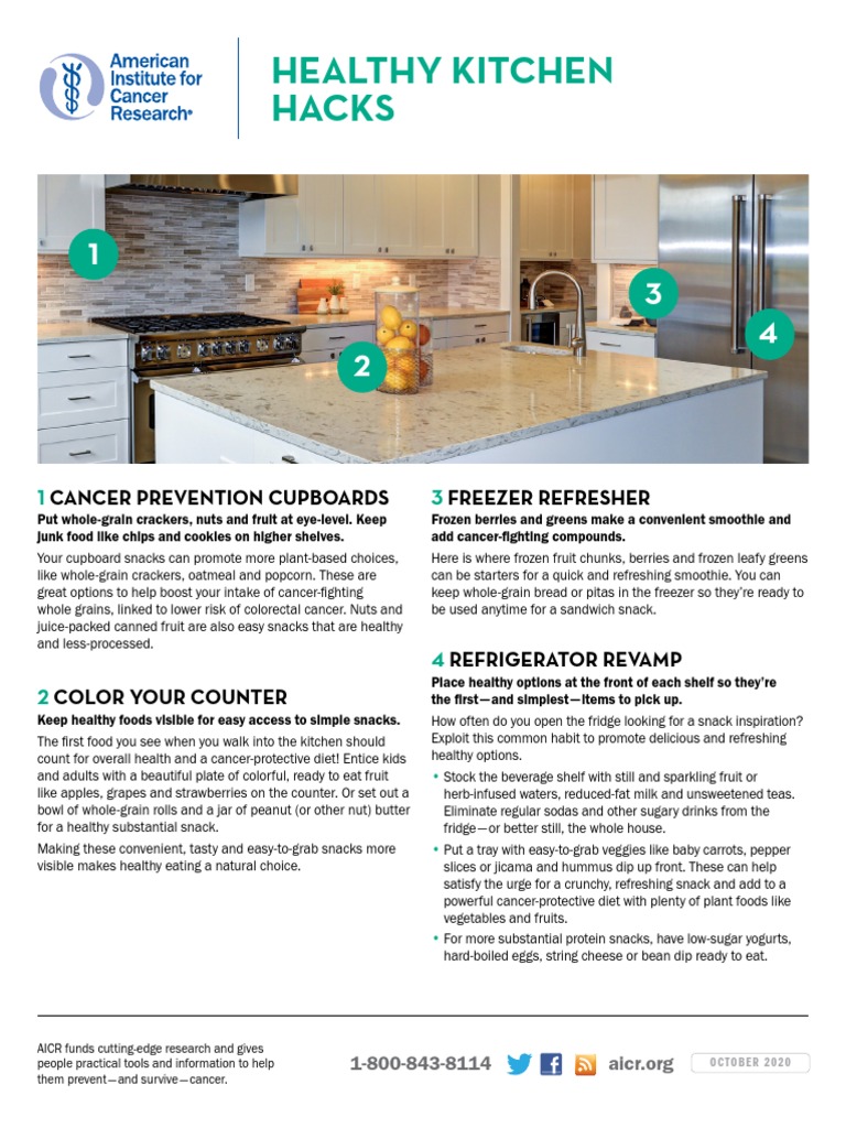Healthy Kitchen Hacks for Cancer Prevention | PDF