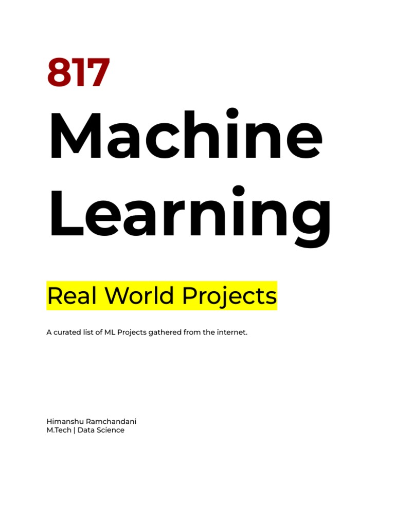Machine Learning: Real World Projects | PDF | Machine Learning | Time ...