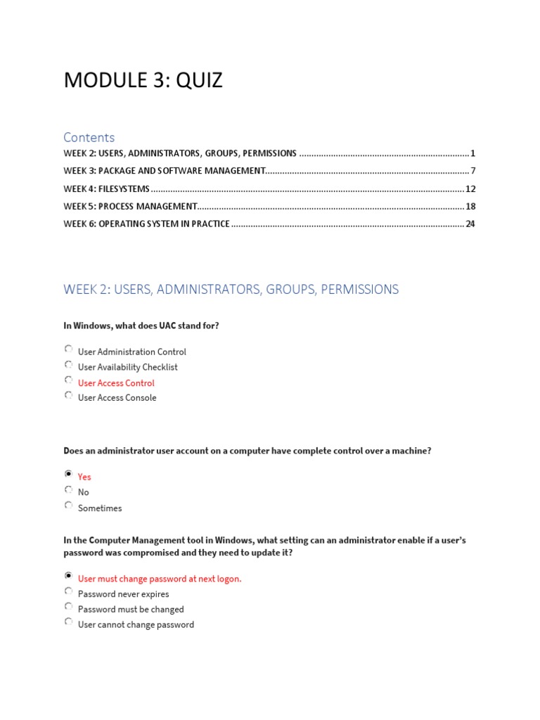 Module3 - Quiz - Updated | PDF | Computer File | File System