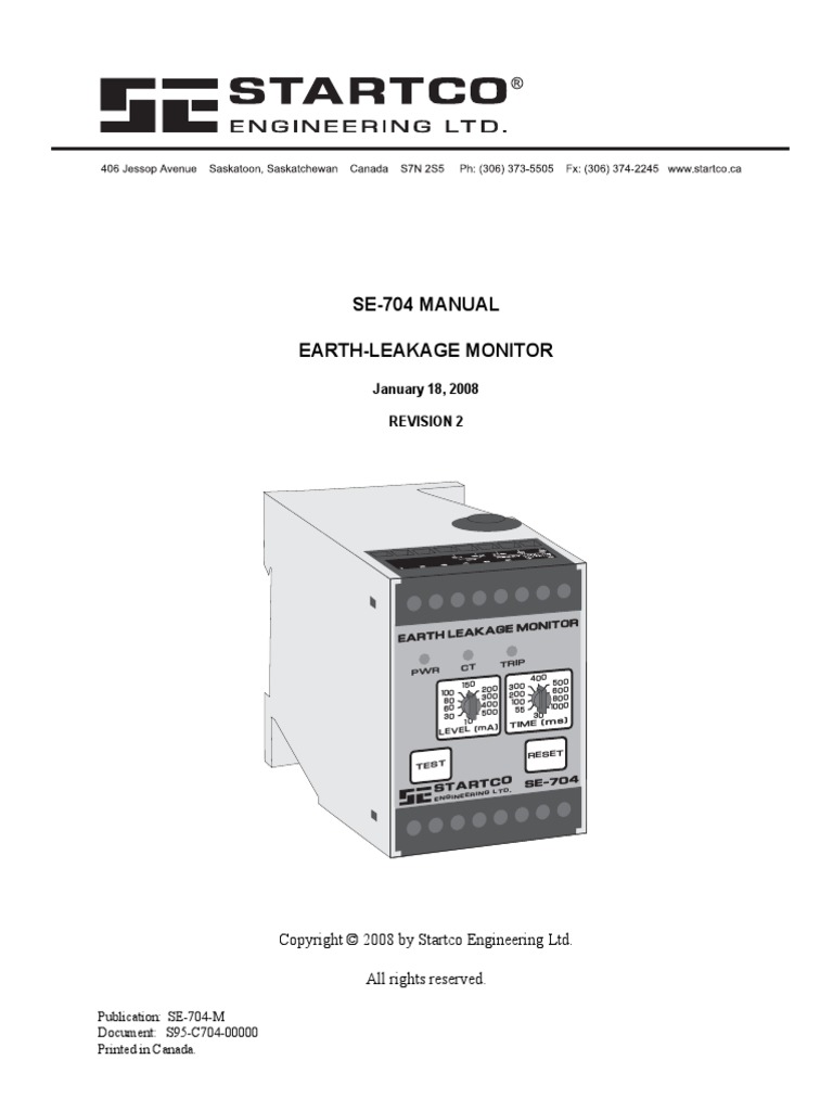 Se-704 Manual | PDF | Relay | Switch