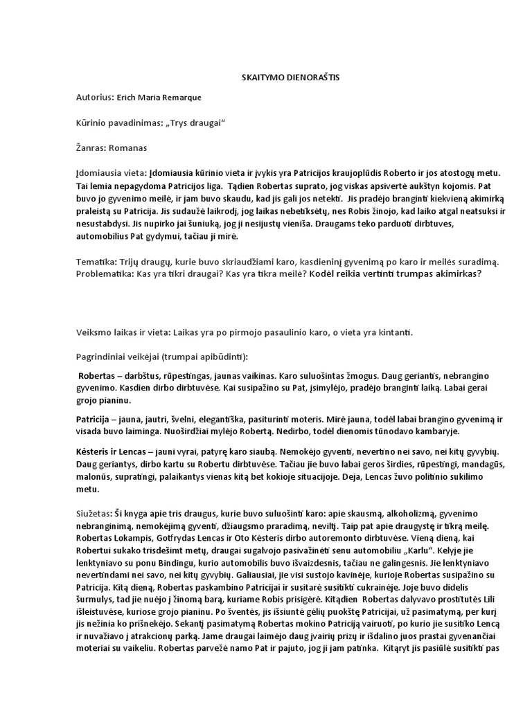 Skaitymo Dienorastis 4 | PDF