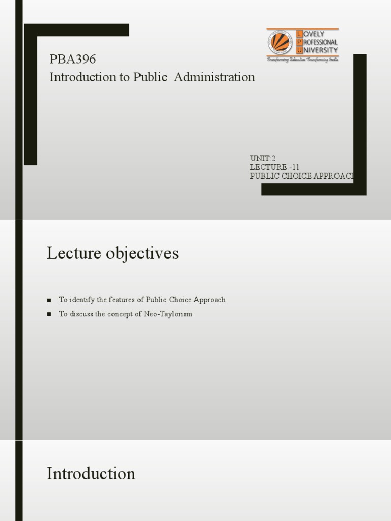 Public Choice Approach in Administration | PDF | Public Choice | Public ...