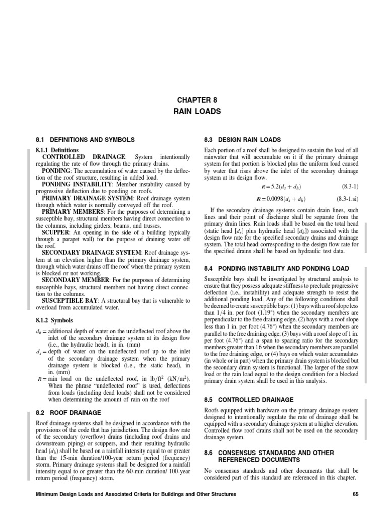 Chapter 8 Rain Loads | PDF | Drainage | Rain