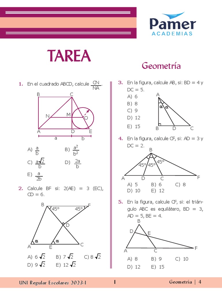 Geometria - Sem 4 | PDF | Triángulo | Matemática Elemental