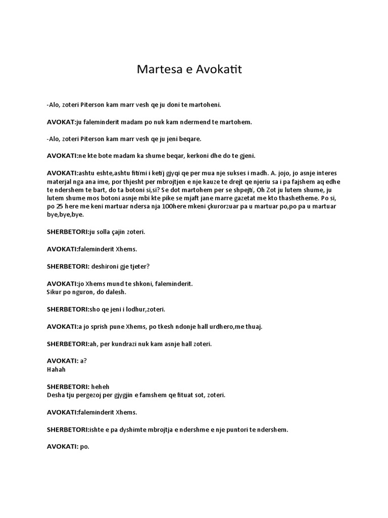 Martesa e Avokatit | PDF