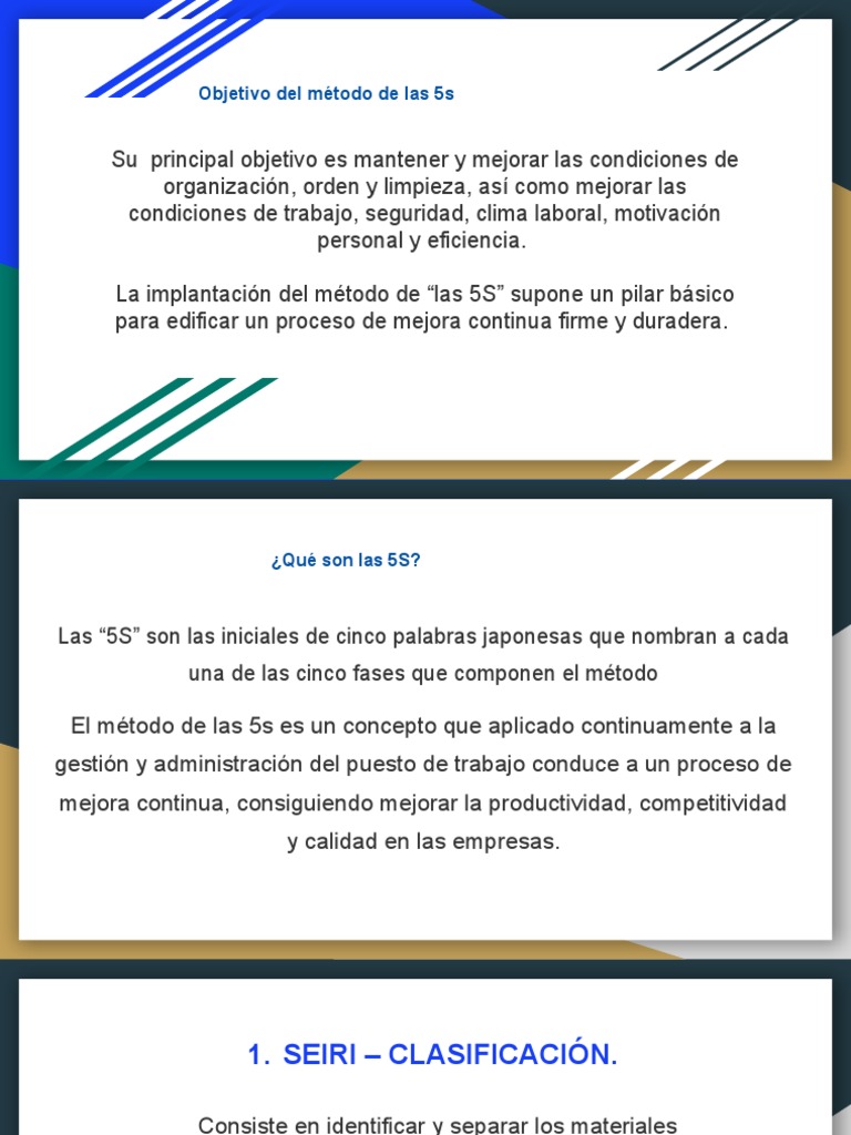 Objetivo Del Método de Las 5s | PDF