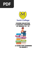 Selection of Pathways and Subject Combination of Grade 9 | PDF