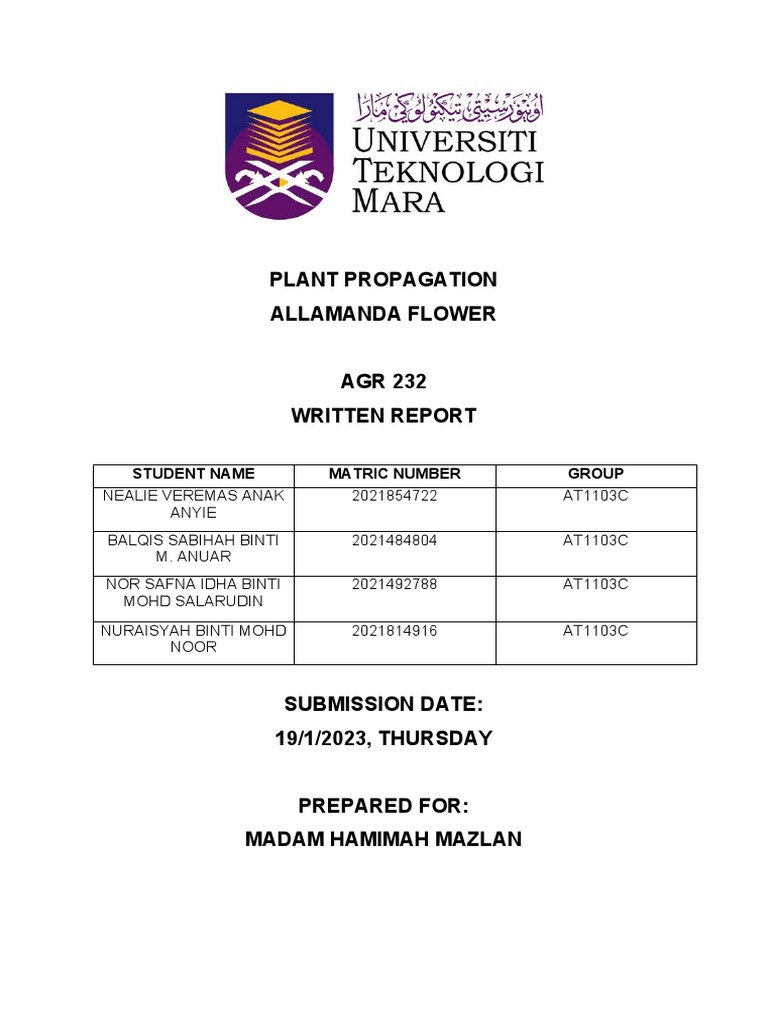 Plant Propagation Written Report | PDF