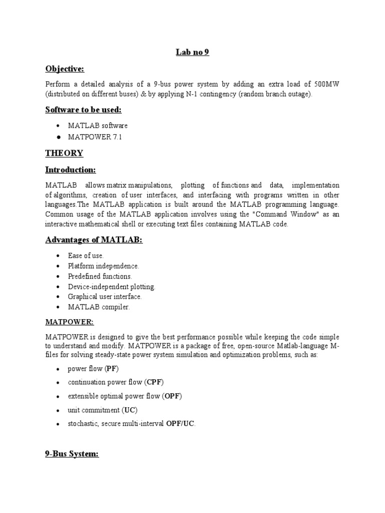 Lab 9 | PDF | Matlab | Cross Platform Software