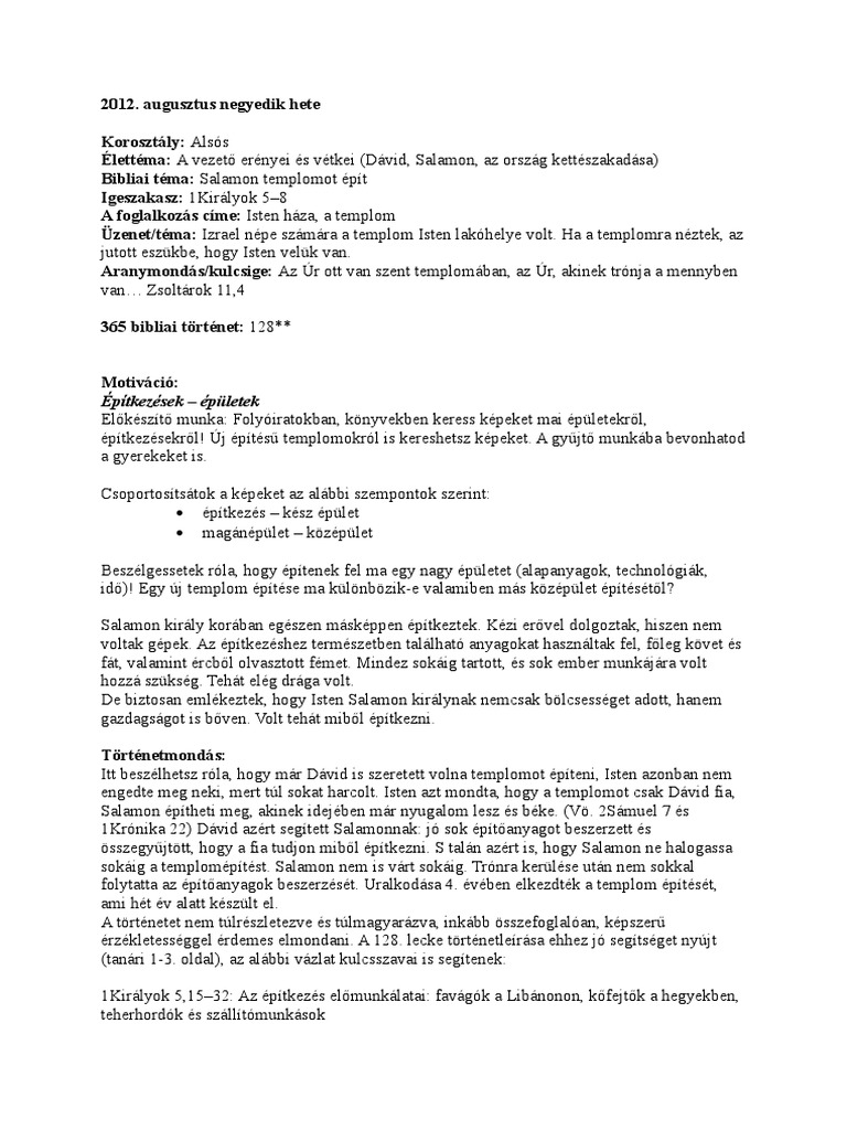 34 Salamon Templomot Épít Alsós | PDF