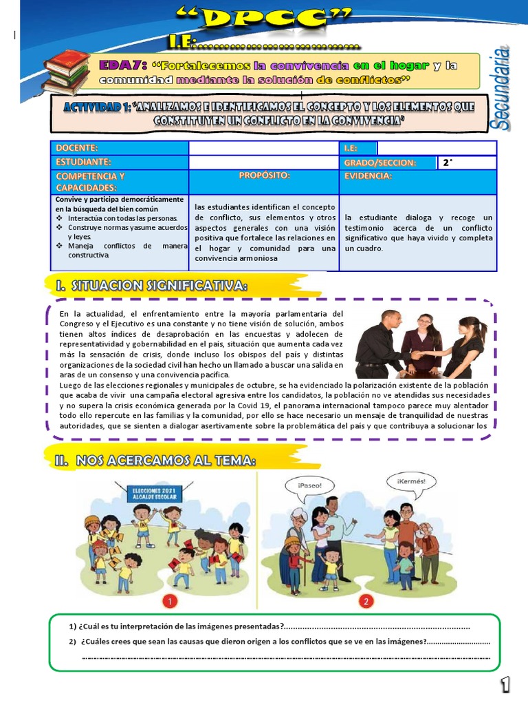 2° ° DPCC - Actv.01-Exp.7 | PDF | Conflicto (proceso)