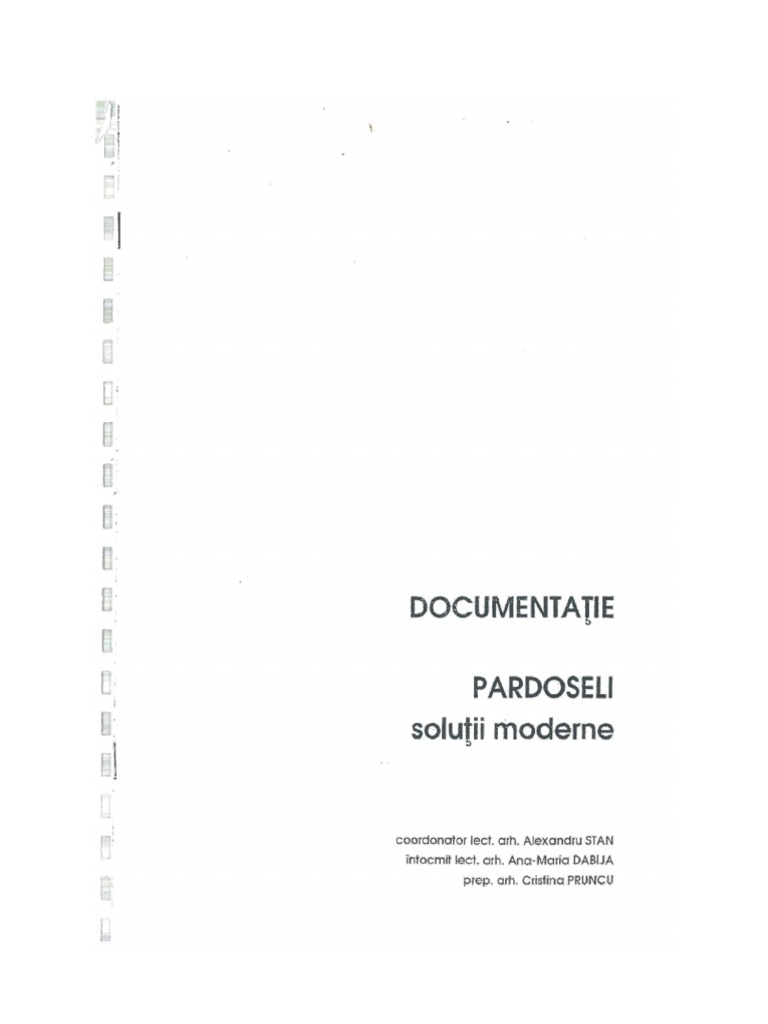 Documentatie Pardoseli Moderne 1994 | PDF