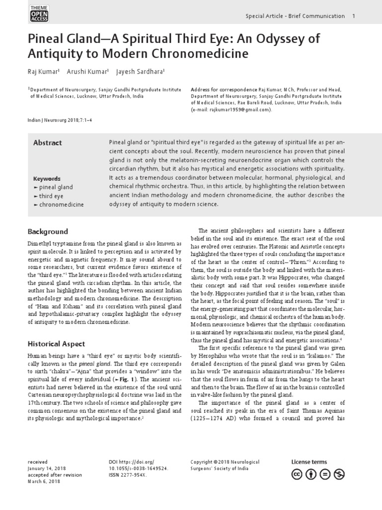 Pineal Gland A Spiritual Third Eye An Od | PDF | Circadian Rhythm ...