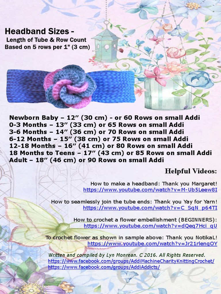 Addi Sizes for Baby to Adult Knits | PDF