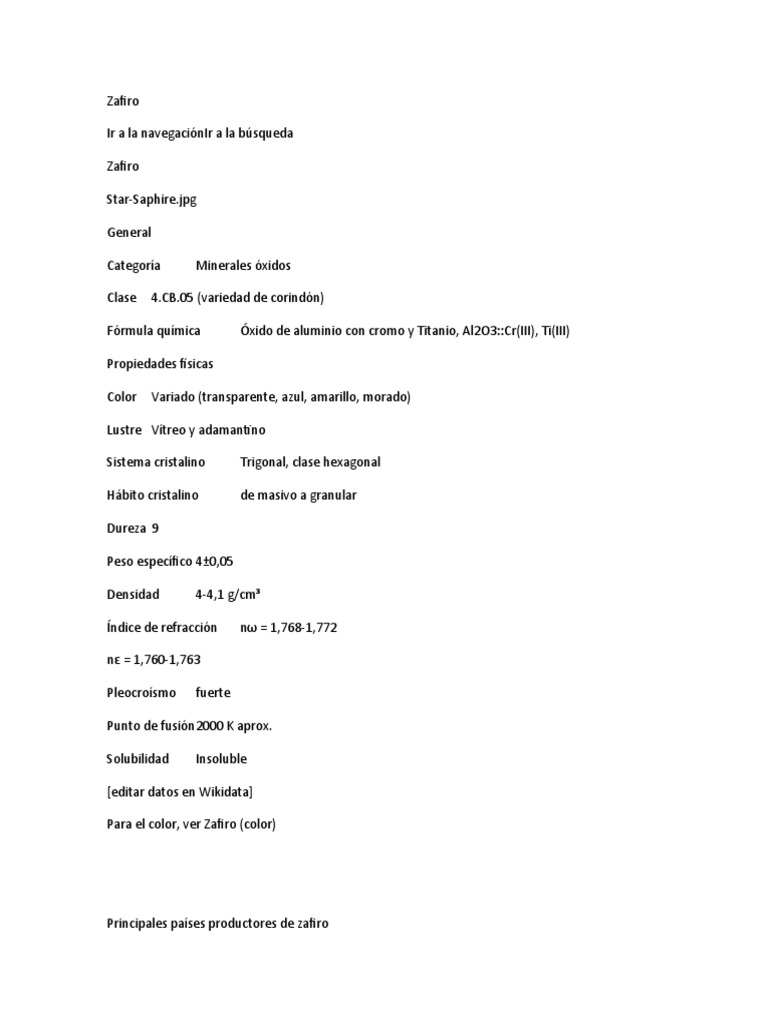 Zafiro | PDF | Minerales | Mineralogía