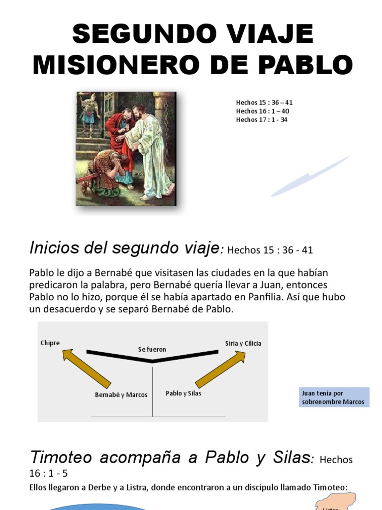 Segundo Viaje de Pablo | PDF | Bernabé | Pablo el apóstol