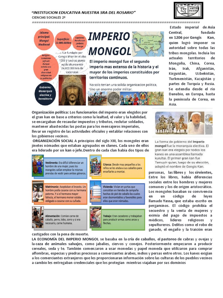 ccss 2° Mongolia | PDF | Imperio mongol | Mongolia