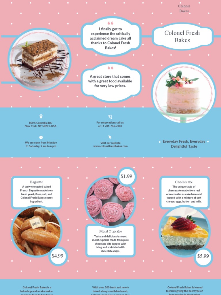 Colonel Fresh Bakes dream cake experience under $40 | PDF | Cakes | Cupcake