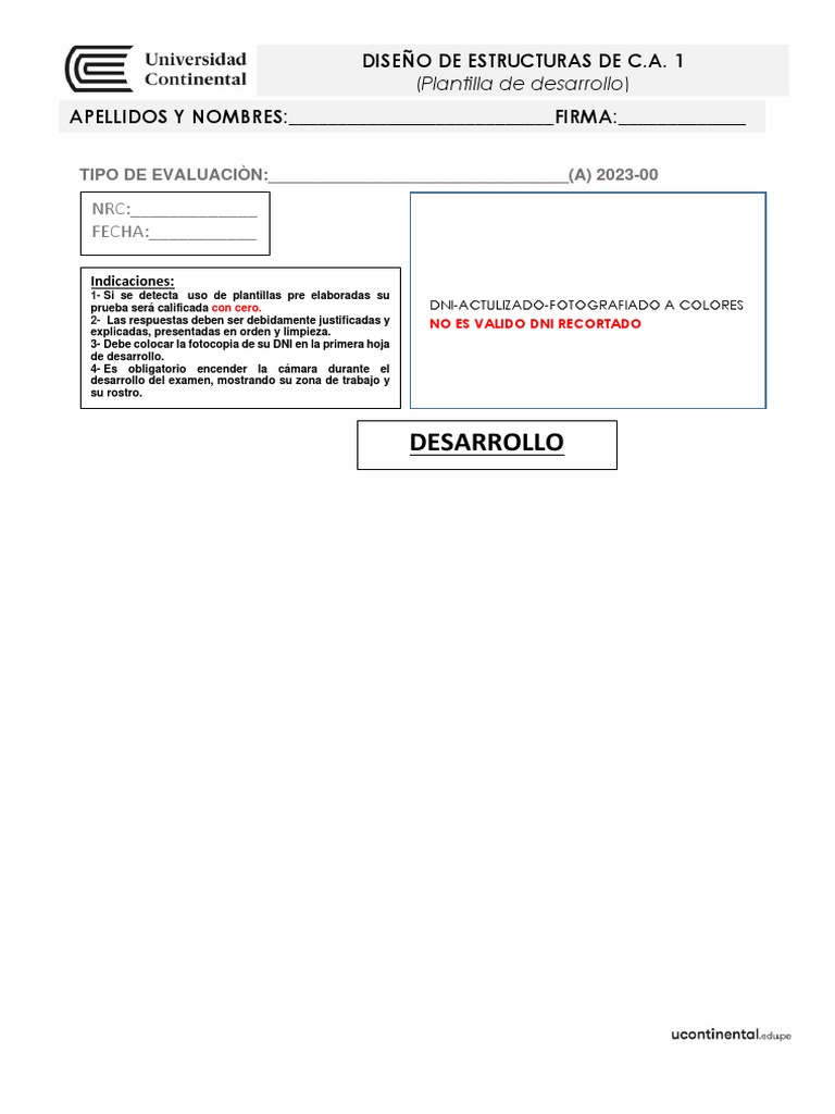 Plantilla de Desarrollo Examenes o Practicas - Deca - 1-2023-00 | PDF | Informática