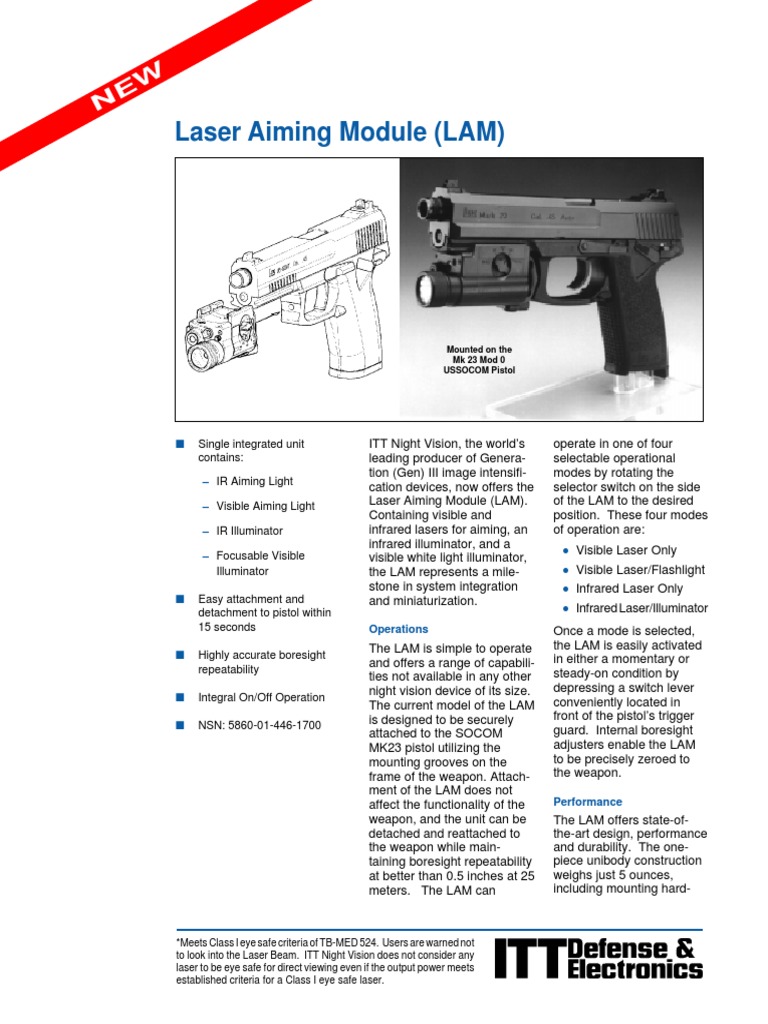 Laser Aiming Module (LAM) : Mounted On The MK 23 Mod 0 USSOCOM Pistol ...