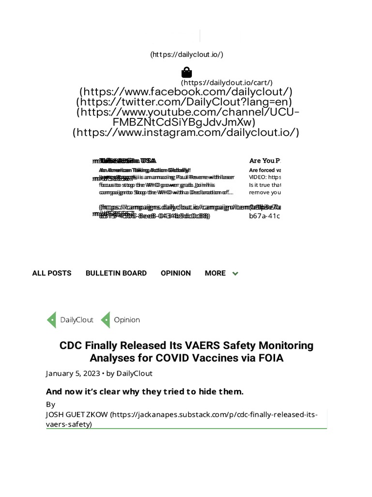 CDC Finally Released Its VAERS Safety Monitoring Analyses For COVID ...