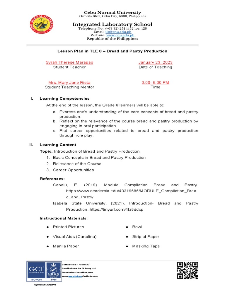 Grade 8 Lesson Plan | PDF