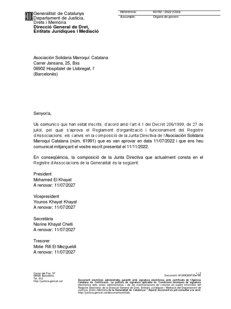 Ofici Comunicaci - OG-1 | PDF